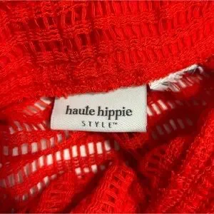 Haute Hippie | Swim | Haute Hippie Pants Womens L Red Open Knit Wide ...